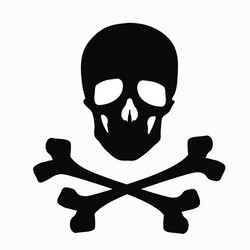 Hi tech crossbones death skull danger sign from Vector Image