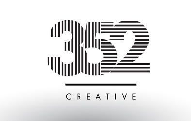 352 black and yellow number logo design Royalty Free Vector