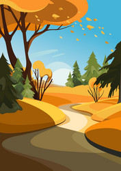 Autumn in the country Royalty Free Vector Image