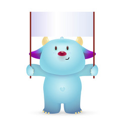 Cute blue cartoon monster Royalty Free Vector Image