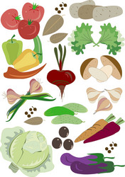 Vegetables and fruits drawing Royalty Free Vector Image