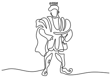 One continuous drawing line medieval historical Vector Image