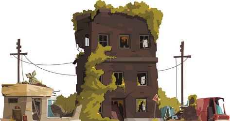 Isometric post apocalypse Royalty Free Vector Image