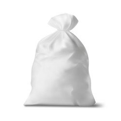 3d white clear sack isolated on white background Vector Image