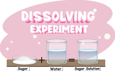 Dissolving science experiment with sugar dissolve Vector Image