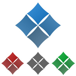 Geometric square logo set Royalty Free Vector Image