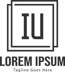 Initial iu logo template with modern frame Vector Image