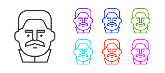 Filled outline portrait of joseph stalin icon Vector Image