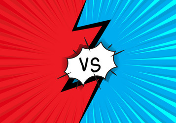 Cartoon comic background fight versus comics book Vector Image