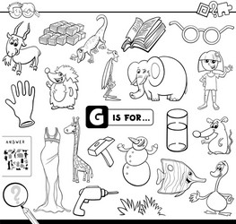 G is for words educational task for children Vector Image
