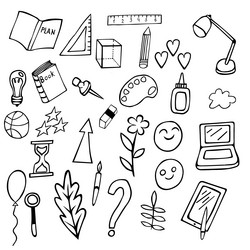 Notebook sheet with school doodles Royalty Free Vector Image
