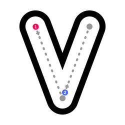 Tracing alphabet lowercase small letter y Vector Image