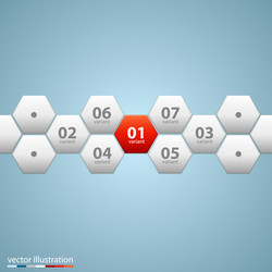 Horizontal roadmap with honeycombs and space Vector Image