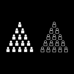 People pyramid icon black color flat style simple Vector Image
