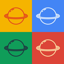 Pop art planet saturn with planetary ring system Vector Image