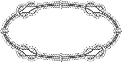 Twisted rope frame of oval shape - elliptic border