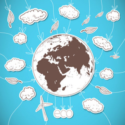 Flower world map eco abstract background Vector Image