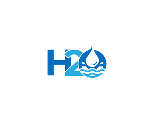Creative h2o or h20 letter water bubble logo Vector Image