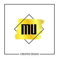 Initial letter mu logo template design Royalty Free Vector