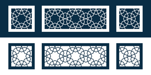Islamic pattern for laser cutting Royalty Free Vector Image