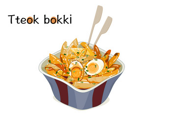 Ready to eat korean food tteokbokki Royalty Free Vector