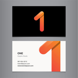 Business card with number 1 Royalty Free Vector Image