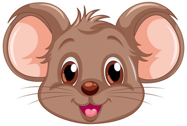 Cute rat face with smiley face Royalty Free Vector Image