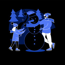 Building a snowman abstract concept Royalty Free Vector