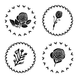 Collection of floral nordic decorative frames Vector Image