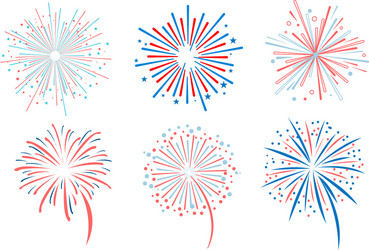Fireworks with silhouettes of happy people Vector Image