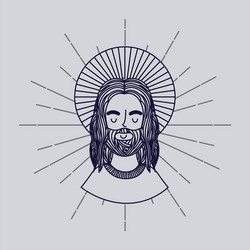Jesus christ engraving Royalty Free Vector Image