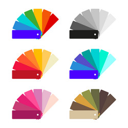 Color palette fan emblem template flat Royalty Free Vector