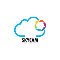 High building with sky view logo Royalty Free Vector Image