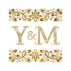 M and y vintage initials logo symbol letters Vector Image