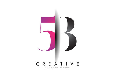 Golden creative number 53 5 3 logo with leading Vector Image