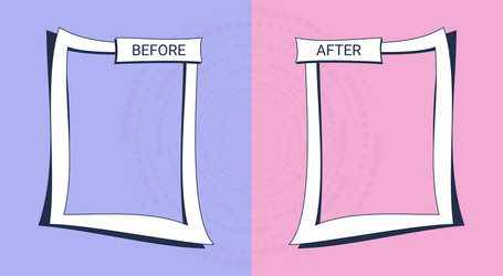 Before and after template comparison background Vector Image