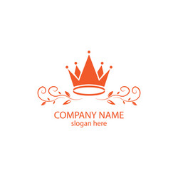 Flower crown logo green color design Royalty Free Vector