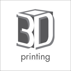 Logo 3d printing and pens Royalty Free Vector Image