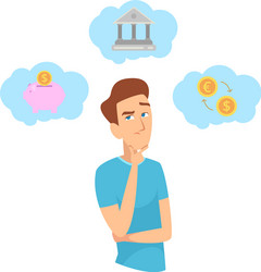 Thinking about money Royalty Free Vector Image