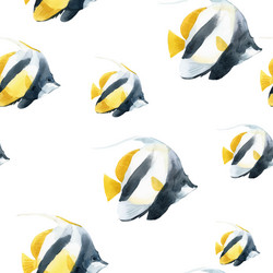 Watercolor underwater submarine pattern Royalty Free Vector