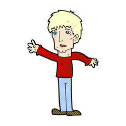 Comic cartoon reaching man Royalty Free Vector Image