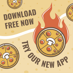 Download our application pizza with delivery Vector Image