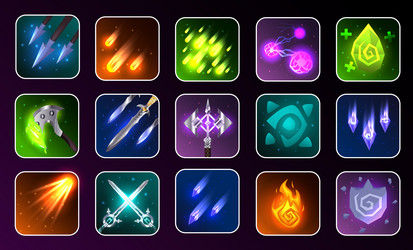 Fantasy game skill icons Royalty Free Vector Image
