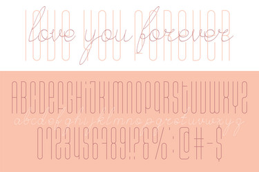 Handmade long geometric alphabet font in tow Vector Image