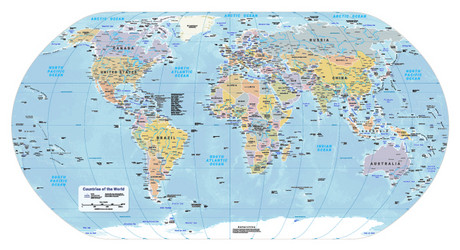 Highly detailed political world map eps 10 Vector Image