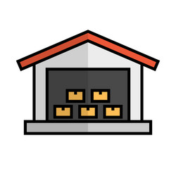 Modern warehouse icon or storage Royalty Free Vector Image