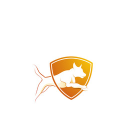 Outline dog logo design Royalty Free Vector Image