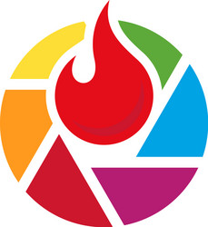 Fire camera logo design template Royalty Free Vector Image