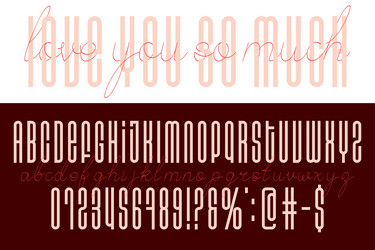 Handmade long geometric alphabet font in tow Vector Image