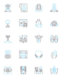 Gamification line icons set gamification Vector Image